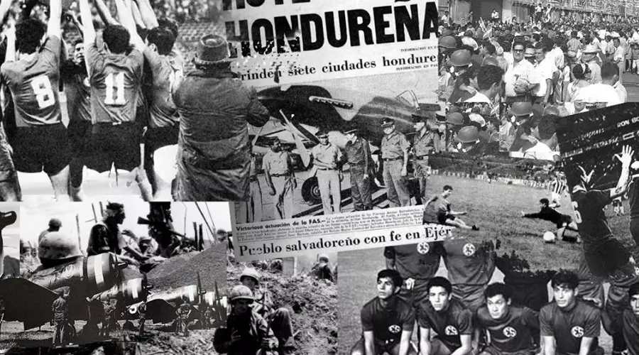 Awọn rogbodiyan ni Tegucigalpa Ni ọdun 1969, awọn ẹgbẹ bọọlu lati awọn orilẹ -ede mejeeji ni ija ni awọn ipari -ipari ti Ife Agbaye. O pinnu lati mu awọn ere -kere meji. Ni igba akọkọ ti o waye ni Tegucigalpa ati pari ni awọn rudurudu ni awọn opopona - awọn eniyan gba nipasẹ hysteria gidi. Obinrin kan lati El Salvador yinbọn ara rẹ niwaju awọn eniyan, kigbe ni ipari pe ko le ye itiju orilẹ -ede rẹ.