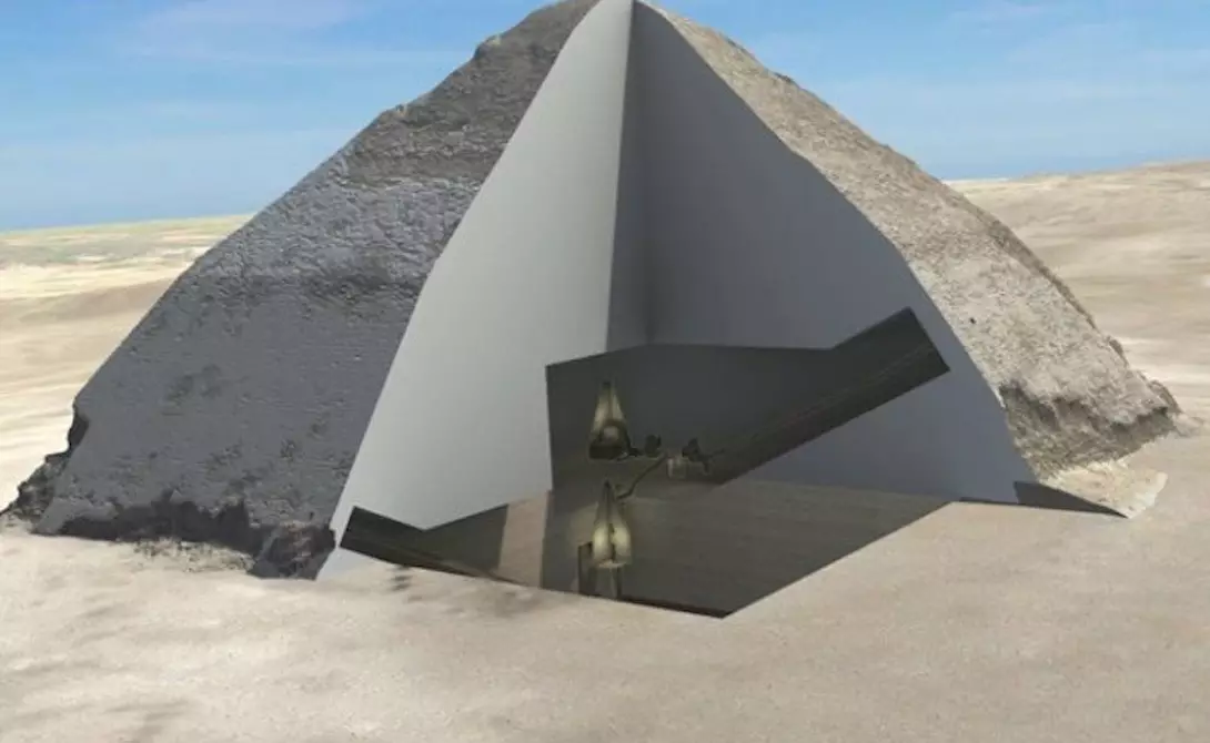 Scans Pyramids proiektu berriak izpi kosmikoak erabiltzen ditu Egiptoko piramideen barne mapak eraikitzeko. Momentuz, egitura bat aurkitu da horrela: Bent piramide ospetsua, Piramide hautsia izenarekin ere ezaguna.