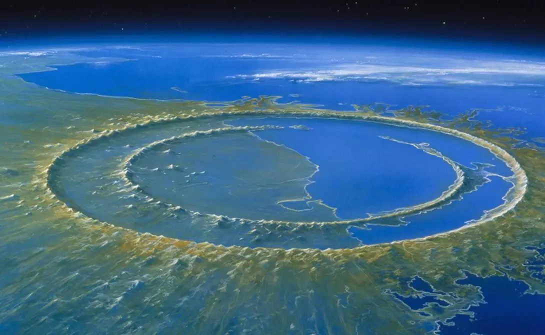 Chicxulub Mexico منذ حوالي 65 مليون سنة ، مر كويكب بحجم مدينة صغيرة عبر الغلاف الجوي وضرب كوكبنا بقوة 100 مليون ميغا طن من مادة تي إن تي (والتي ، بالمناسبة ، أقوى بمليوني مرة من أحدثها. قنبلة من صنع الإنسان). تسبب الانفجار في حدوث زلازل وثورات بركانية وموجات تسونامي وعواصف نارية عالمية. كانت الأرض مغطاة بسحب من الغبار ، مما أدى إلى حجب ضوء الشمس لسنوات عديدة: بدأ العصر الجليدي ، وأصبح الديناصورات المهيبة شيئًا من الماضي.