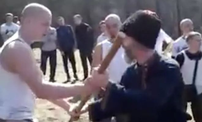 Cossack beat MMA fighter with stick wrestling