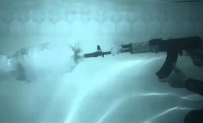 We shoot from Kalashnikov under water