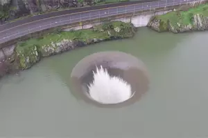 The camera peered inside the whirlpool