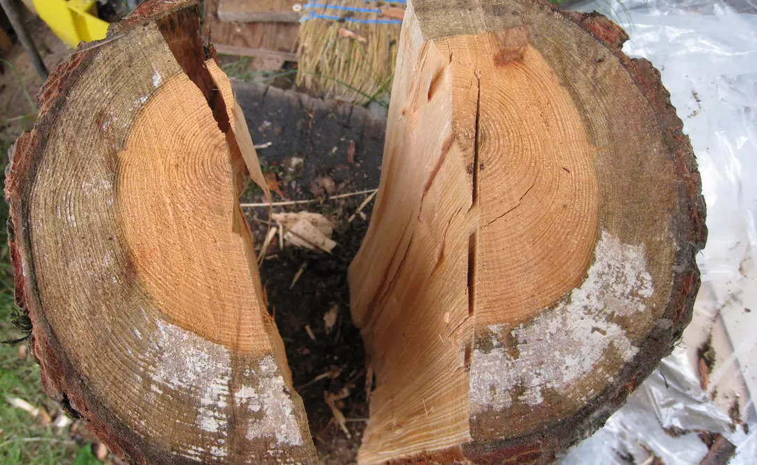 Príprava guľatiny Dĺžka ideálneho palivového dreva pre kachle a krb nepresahuje 40-50 centimetrov. Navyše kratšie guľatiny bude jednoduchšie sekať. Pred štiepaním pílte dlhé polená. Uistite sa, že hrany zostanú rovnomerné - budete musieť drevo vyrúbať.