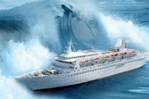 Passagiers gefilmd terwijl een cruiseschip een 9-punts storm schudt