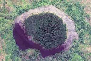 A les imatges de satèl·lit es va trobar un antic bosc perdut a la part alta d’una muntanya circular