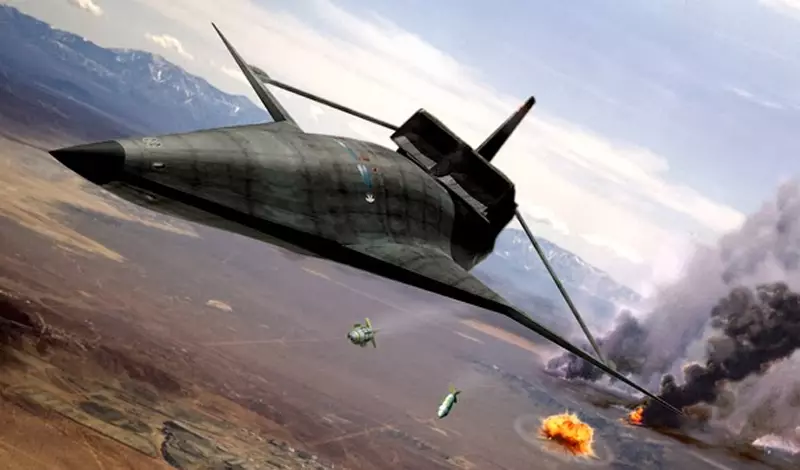 Resultaten SR-72, ondanks de vergelijkbare naam - het vliegtuig is volledig nieuw. Voorlopig is de SR-72 nog slechts een concept, al moest Lockheed, onder invloed van het publiek, bevestigen dat het vliegtuig in actieve ontwikkeling was. De eerste versie, zowel op afstand als handmatig te bedienen en uitgerust met één motor, zal al in 2018 worden gebouwd. Testvluchten staan ​​gepland voor 2023 en als alles goed gaat, zal de nieuwe machine in 2030 operationeel zijn. Het productiebedrijf zegt de nieuwe SR-72 niet uit te rusten met wapensystemen. Als dit toch gebeurt, zal er een bijna perfecte killer-machine in de lucht verschijnen, wat gewoon onrealistisch is om te detecteren en neer te schieten met bestaande luchtverdedigingssystemen.