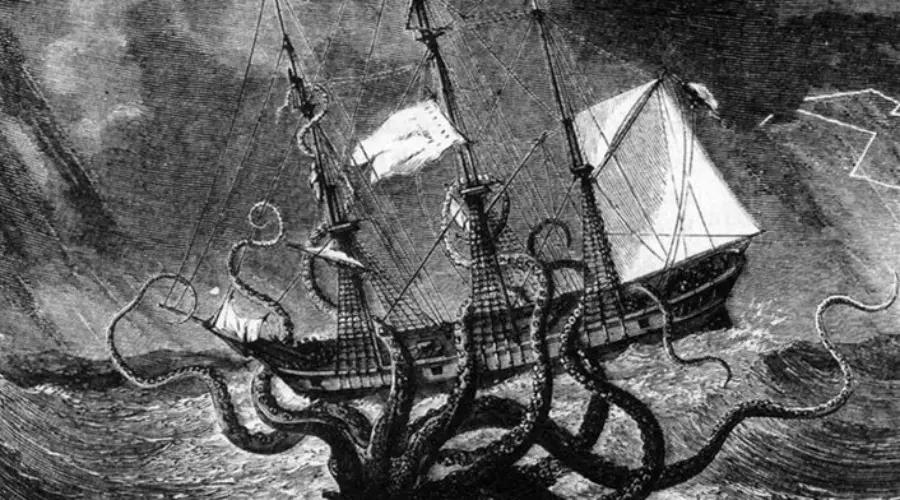 Ataque a un barco Las historias sobre krakens gigantes capaces de arrastrar un barco entero bajo el agua pueden estar basadas en historias reales. En 1922, Robin Leslie tomó un bote hacia la bahía de Nueva Jersey. Leslie no tuvo tiempo de pescar adecuadamente: un enorme tentáculo apareció del agua, firmemente envuelto alrededor del mástil. El segundo tentáculo agarró a Robin él mismo: el pulpo lo habría arrastrado bajo el agua si no hubiera otro bote cerca. La gente se acercó y disparó el tentáculo en el mástil, después de lo cual el cazador submarino decidió buscar presas más fáciles.