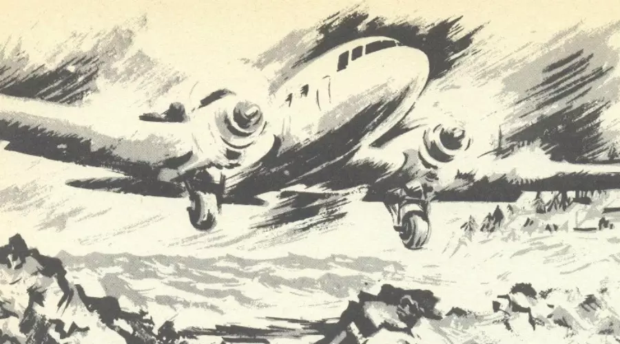 Ndege ya a Victor Goddard a Britain Air Force Marshal a Victor Goddard mu 1935 adagwidwa ndi mphepo yamkuntho ku Scotland. Mphepoyo idamuponyera kudera lomwe linali pamwamba pa eyapoti yomwe idasiyidwa, pomwe adadabwitsidwa kuwona ma bipuleti amakanika modabwitsa komanso zimango zamakalata ovolo wabuluu. Atabwerera pansi, a Goddard adagawana nkhani yachilendo ndi anzawo, koma palibe amene adamukhulupirira. Koma patadutsa zaka zinayi, ma biplanes aku Britain adayamba kupentedwa wachikaso, ndipo makinawo adalandira maovololo atsopano abuluu. Chimodzimodzi monga Goddard adaonera mkuntho.