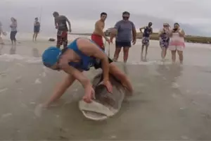 Un contra un cun tiburón: a loita entre un pescador e un depredador de tres metros