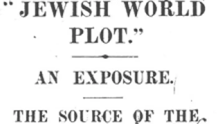 Protokollen fan 'e âldsten fan Sion Dit smeid dokumint waard foar it earst publisearre yn 1903. De saneamde "Protokollen fan 'e Aldsten fan Sion" waarden beskôge as in geheim berjocht foar alle Joaden dy't roppe om de macht oer de wrâld te nimmen. Nazi -Dútslân brûkte dit as foarskot foar pogroms yn syn heule bestean.