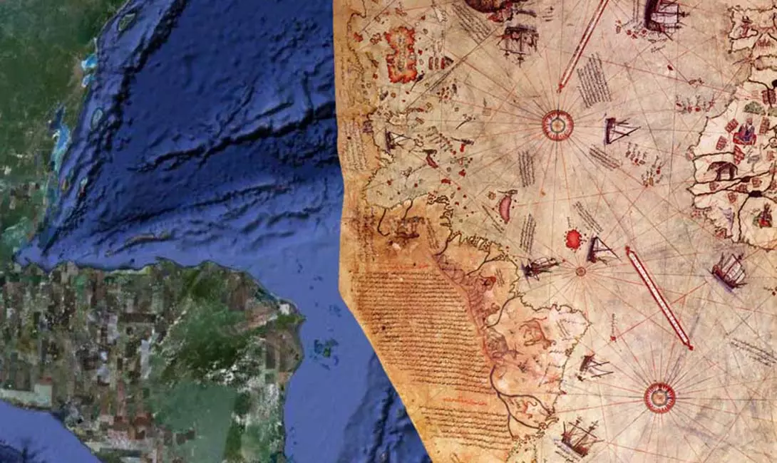 Ang imong hangyo alang sa pagbanabana sa pila ka dili kasagaran nga mga detalye sa mapa sa 1513 Piri Reis gisubli. Makatarunganon ang pahayag nga sa ilawom sa mapa ang baybayon sa Princess Martha, Queen Maud Land, Antarctica, ug Palmer Peninsula. Kami nagtuo nga kini nga konklusyon mao ang labi lohikal ug, sa tanan nga posibilidad, ang husto nga paghubad sa mapa. Wala kami nahibal-an kung giunsa ang datos sa mapa mahimo nga adunay kalabotan sa gibanabana nga ang-ang sa geographic nga kahibalo kaniadtong 1513. - Harold Z. Olmeer, Kumander, Air Force sa Estados Unidos