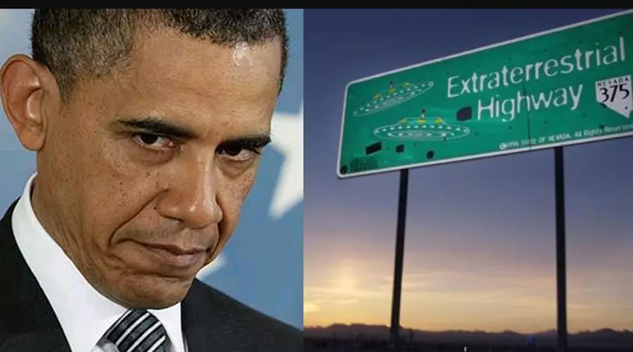 Obama 51 Barack Obama è diventato il primo presidente degli Stati Uniti a menzionare l'Area 51 a livello ufficiale. È vero, non ha detto nulla di speciale, ma questo è stato sufficiente per molti fan della teoria della cospirazione.