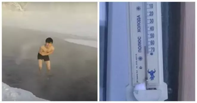 Isang Japanese turista ang nakilala ang misteryosong kaluluwang Ruso habang lumalangoy sa –60 ° C