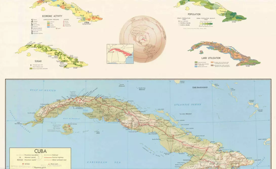 Carte détaillée de Cuba, 1977