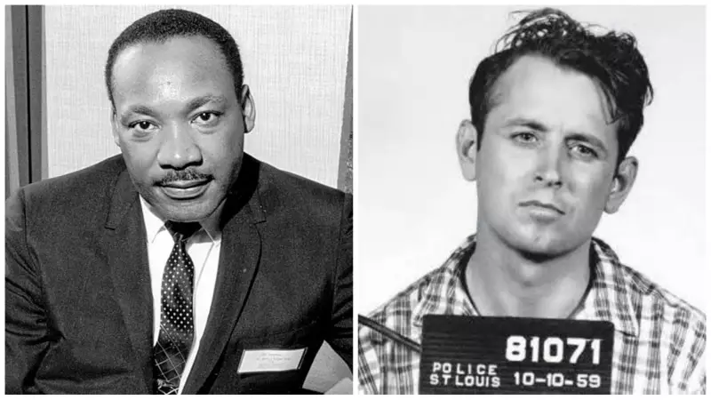 James Earl Ray The Victim: Martin Luther King Et ass e Geheimnis hannert dësem Mord deen onwahrscheinlech jeemools geléist gëtt. Den James Earl Rae huet eng éierlech Beicht ënnerschriwwen, awer d'Enquête gouf op eng dreckeg Manéier duerchgefouert, mat ville Inkonsistenzen. Hien hätt angeblech de Martin Luther King aus engem Nopeschgebai erschoss, awer de angeblechen "Killer" hat keng Fäegkeeten fir sou e Schoss, nach souguer e Gewier.