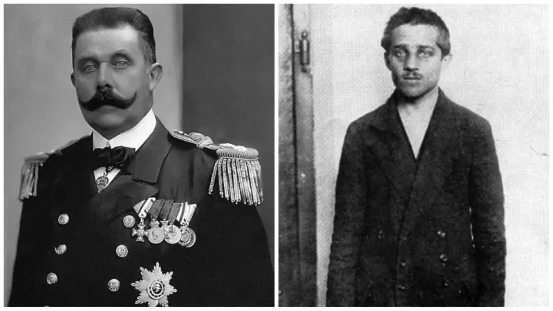 Gavrilo Az áldozat elve: Franz Ferdinand 1914. június 28 -án Franz Ferdinand majdnem megúszta a halált. A főherceg egy merénylet elől elrejtve véletlenül egy hátsó utcába fordult, ahol Gavrilo Princip vacsorázott. A tapasztalt összeesküvő azonnal megtalálta a helyzetét - mind a trónörökösöt, mind a feleségét lelőtte, formálisan indokolva az első világháború kitörését.