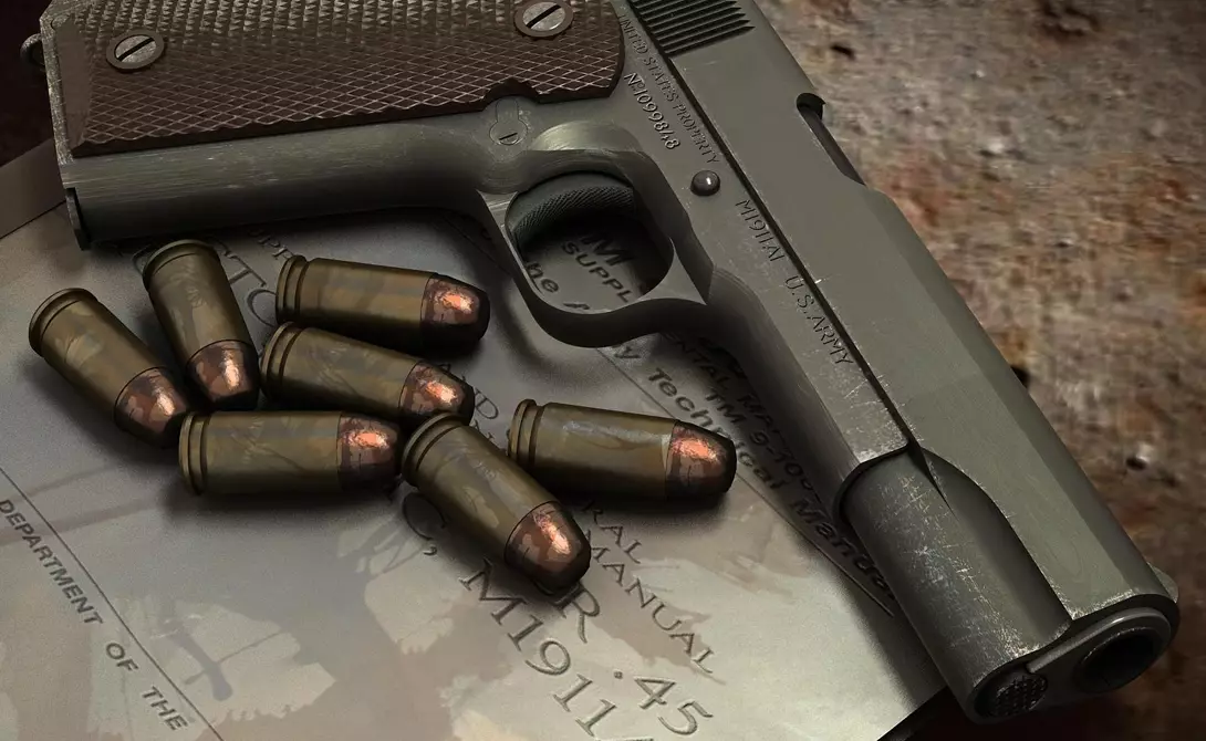 Colt M1911 Да самага 1990 года аўтаматычны пісталет Colt M1911, распрацаваны Джонам Браўнінгам яшчэ ў 1911 году стаяў на ўзбраенні амерыканскай арміі, прычым без усялякіх мадыфікацый з 1926 года. Канструктыўна просты, ідэальны ў баявых умовах пісталет дзе-нідзе выкарыстоўваецца і ў наш час.