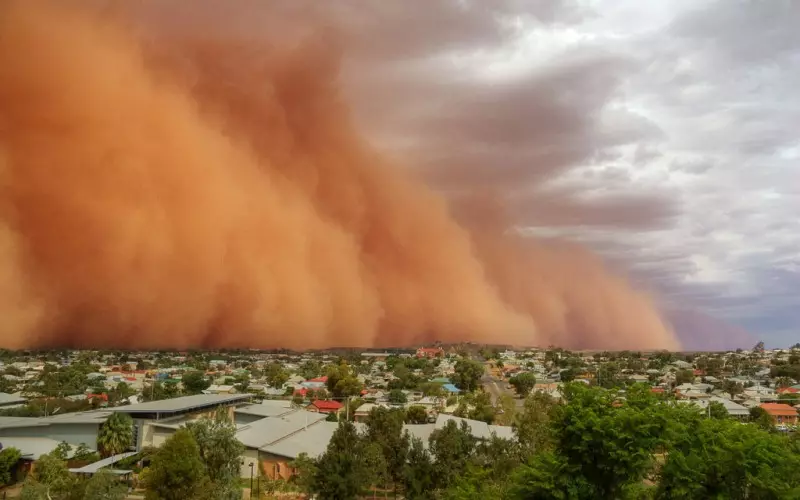 Yellow Sands of China Gele Chinese stormen vanuit de woestijnen en steppen van Mongolië en China razen over de Stille Oceaan naar Japan en kunnen zelfs het grondgebied van de Verenigde Staten en Canada bereiken. Deze stormen worden geel genoemd vanwege het kleureffect dat ze hebben (daarna kan er lange tijd gele sneeuw vallen). De begeleidende wind van buitengewone kracht kan bomen ontwortelen en huizen vernietigen.