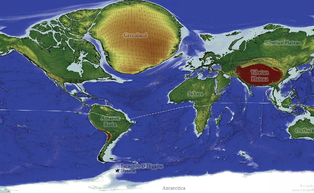 Introvert Map Ukwanda kwesibalo sabantu kuyasikhathaza ngokwengeziwe. Izindawo ezisondeziwe kule mephu zibonisa izindawo ezilungele izethulo - kunabantu abambalwa lapha. Ngabe uyafuna ukuba yisizungu? IGreenland ne-Antarctica zikulungele. Ngaphezu kwalokho, minyaka yonke kuzoba dengwane lapha: abantu bathuthela kancane kancane emadolobheni amakhulu.