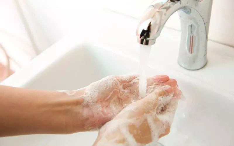 Wash Germs Away Since harmful bacteria can be found everywhere, make it a habit to wash your hands before eating and after visiting public places. Rinsing your hands with water is not enough. Wash them thoroughly with soap for 20 seconds and dry them - drying will finish off those microorganisms that the soap has not coped with.