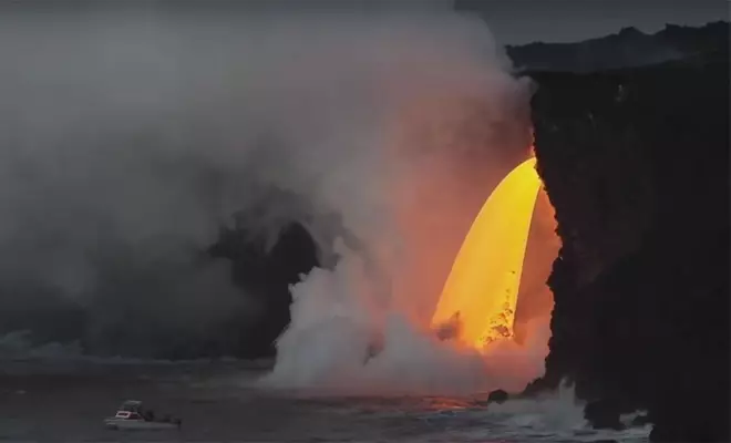 Boiling lava falls in Hawaii