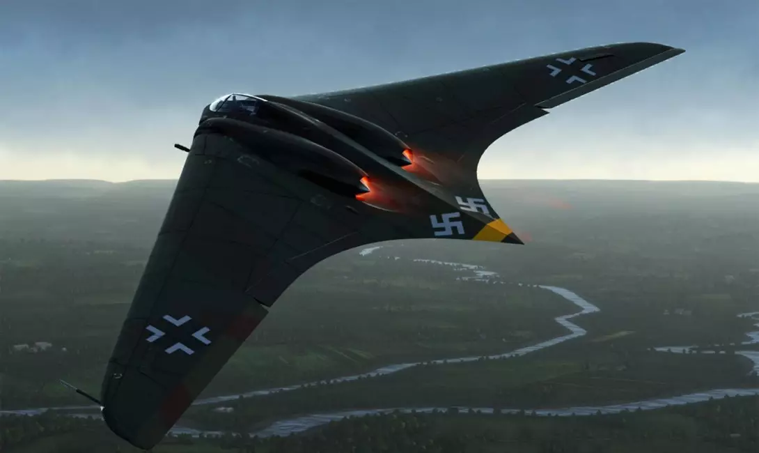 Horten Ho 229 Feistithe le dhá turbojets, péire gunnaí móra agus roinnt diúracán, d’fhéadfadh buamadóir Horten Ho luasanna suas le 600 míle san uair a bhaint amach. Ar an drochuair, ní raibh am ag na dearthóirí an carr a thástáil go hiomlán, agus níor éirigh le Horton ach cúpla eitilt oiliúna a dhéanamh ag deireadh 1944.