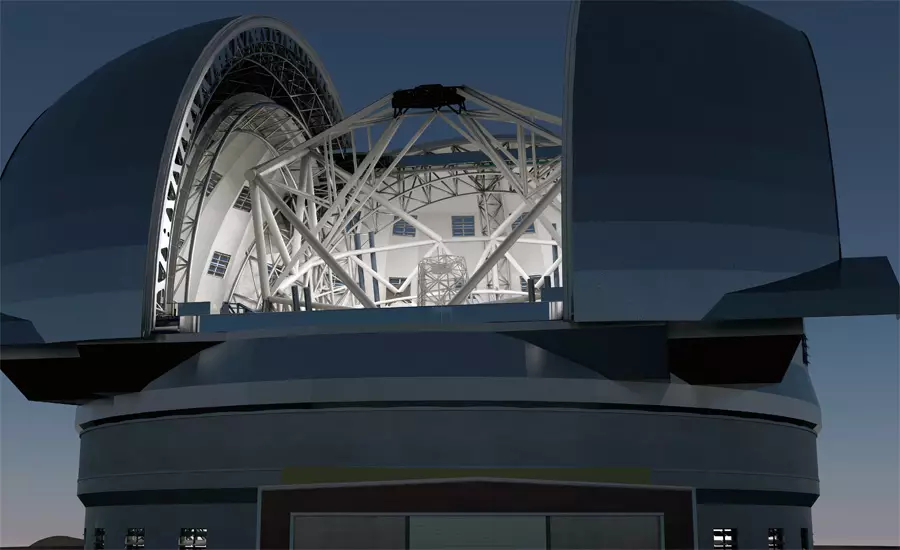 European extremely large telescope Cerro Armazones, Chile The name is not at all the fruit of the inflamed thinking of giants. This telescope is indeed incredible in size: only its lens diameter is 39.9 meters. The structure will start functioning at the end of this summer, while preparatory work is underway at the construction site.