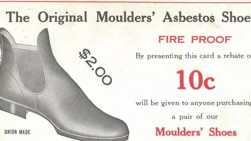 Footwear Fireproof footwear is used by people of dangerous professions - firefighters, blacksmiths. Asbestos has practically disappeared from this area. The exception is India, which produces boots from this dangerous mineral for its steelworkers.