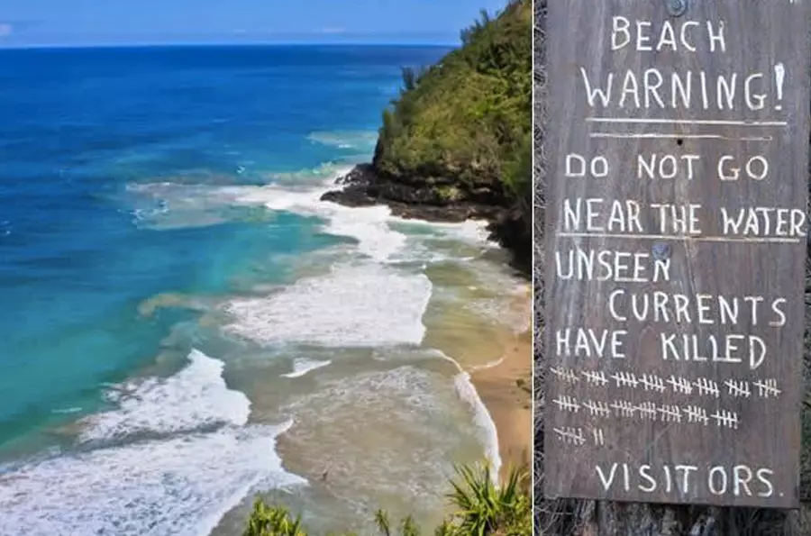 Hanakapiai, Hawaï Sels op in himelsk plak lykas Hawaï, binne net alle strannen geskikt om te swimmen. Sels betûfte swimmers kinne de machtige stroom by Hanakapiai Beach net oan. De oseaan hjir wachtet altyd op syn proai: allinich yn 'e lêste jierren hat it teminsten 83 libbens koste.