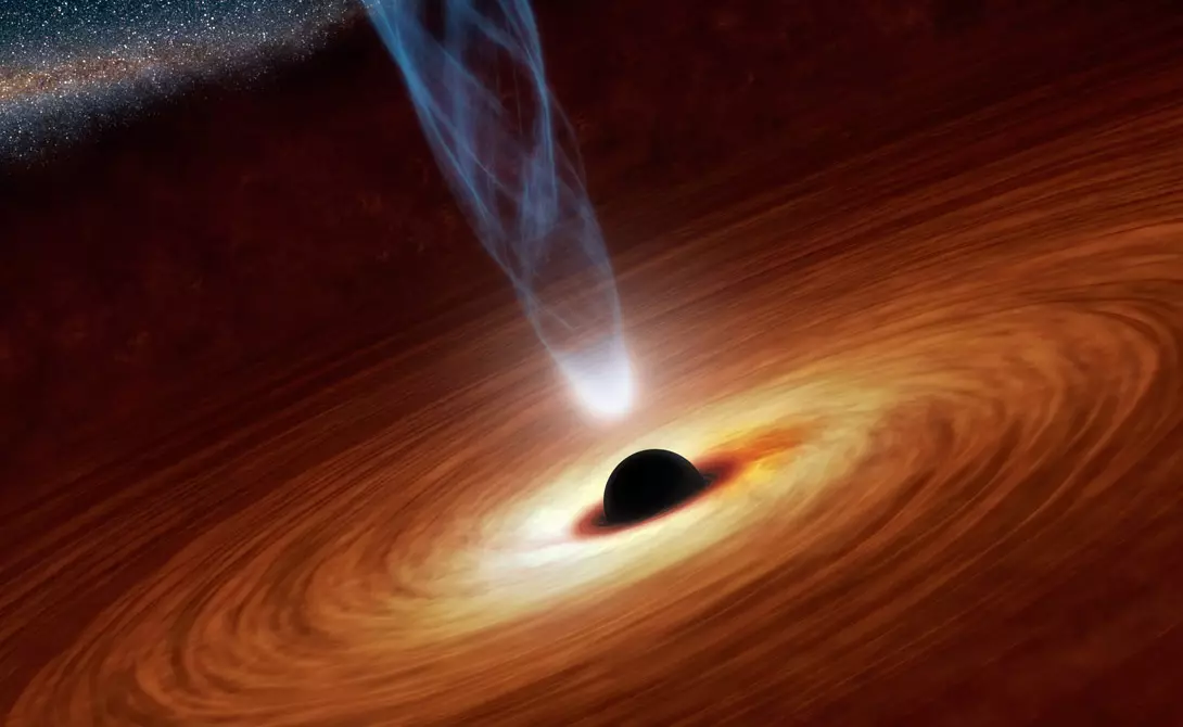 Schwarze Löcher Schwarze Löcher entstehen, wenn ein riesiger Stern kollabiert. Eine Explosion auf relativ kleinem Raum verursacht ein Gravitationsfeld von solcher Intensität, dass sogar das umgebende Licht unter seinen Einfluss gerät. Wir haben die Existenz dieses seltsamen Phänomens theoretisch bewiesen – allerdings haben wir noch keines der Schwarzen Löcher gesehen. Ein Mensch kann nur erahnen, wie er wirklich aussieht.