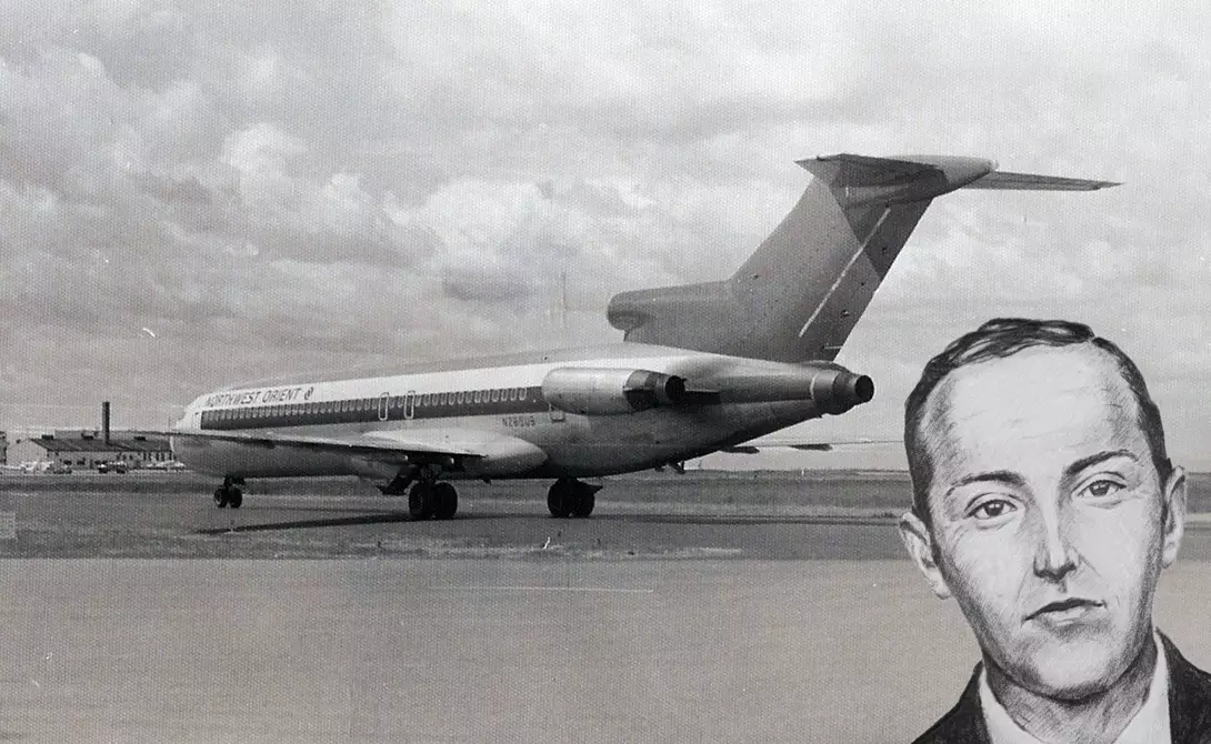 D.B.'nin efsanevi soygunu Cooper'ın takma adı D.B. Cooper, Boeing 727'yi kaçırmayı başaran kimliği belirsiz bir kişi tarafından alındı. Cesur, çok sakin ve kibar bir adam (mürettebatın soyguncuyu tarif ettiği gibi), hava hareketinin hızı, kanatların eğim açısı vb. hakkında çok özel talimatlar verdi ve ardından para dolu çantalarla uçaktan atladı. . Özgürlük!