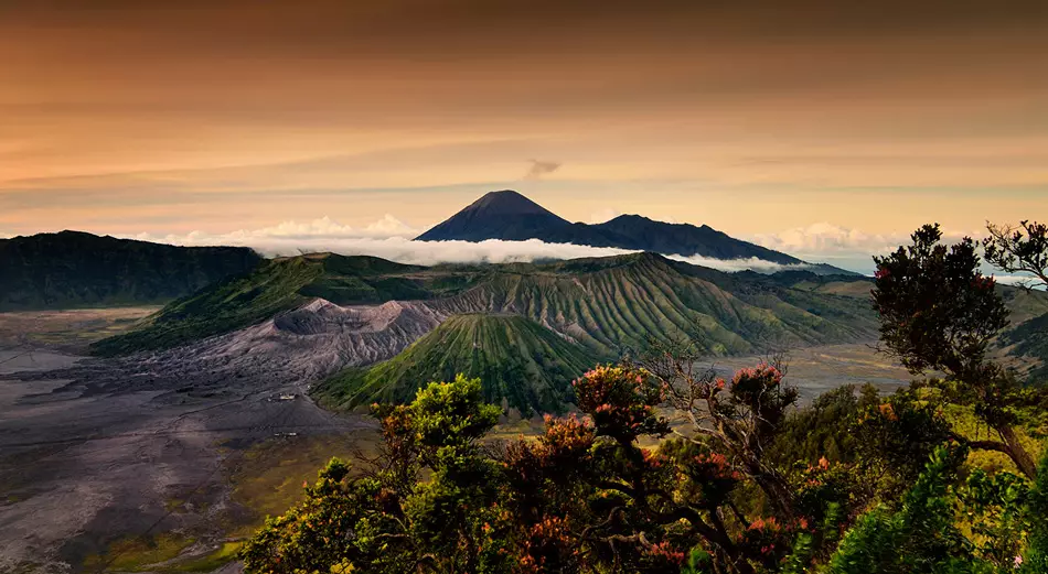 25万年以上前、ここには巨大な成層火山がありました。それがまだ存在していれば、その4500メートルでそれはジャワで最も高い山になるでしょう。しかし、その先史時代の火山の頂上は崩壊し、砂質のカルデラ（火山の口の端にある円形のくぼみ）を形成し、ブロモとさらに4つの火山が後に現れました。