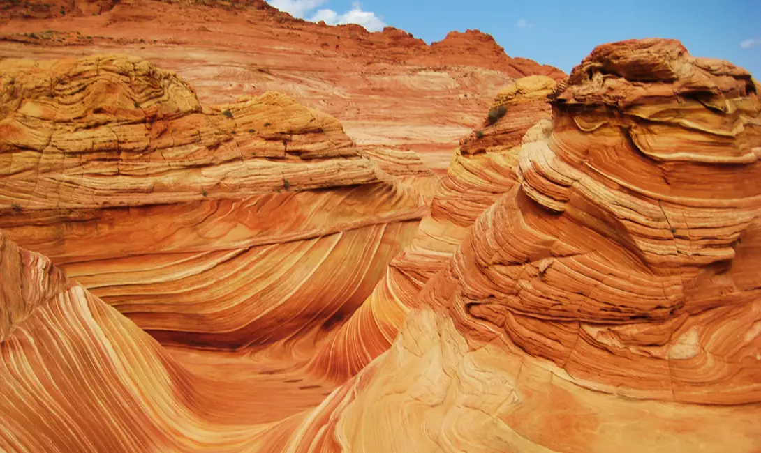 Volna Canyon USA Katuangan alam anu unik, Volna Canyon mangrupikeun galéri kalayan tembok anu didamel tina keusik sareng batu.