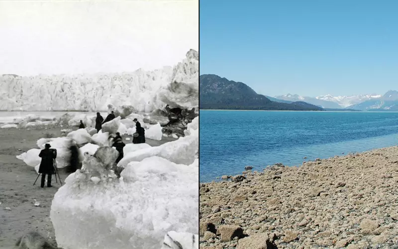 Melting Muir Alaska Glacier Tauagavale: 1882 Taumatau: 2005