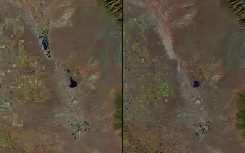 Shallowing of the Great Sand Dunes, Colorado Esquerda: 1987 Direita: 2011