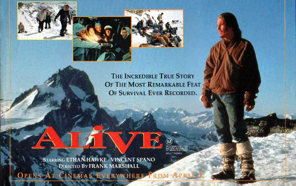 Survive (1992) Um clássico filme de sobrevivência que conta a história da equipe nacional de rúgbi do Uruguai lutando para sair do deserto após um acidente de avião.